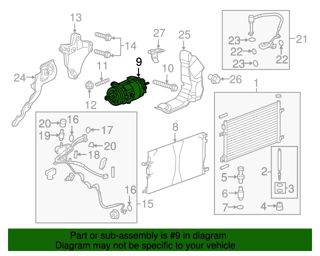 2013 Buick Regal Air Conditioning Compressor and Clutch Assembly ...