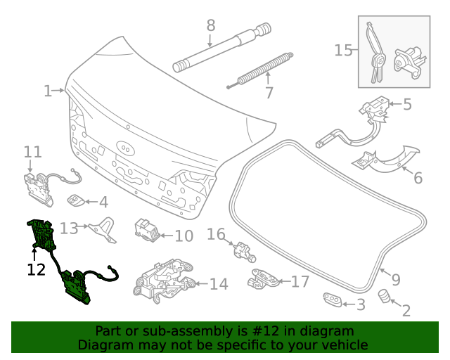 81230-F6010 - Latch Assembly 2017-2019 Kia Cadenza | Kia.Parts Store