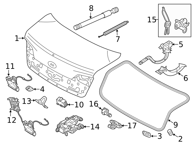 69200-F6000 - Trunk Lid 2017-2019 Kia Cadenza | Kia.Parts Store