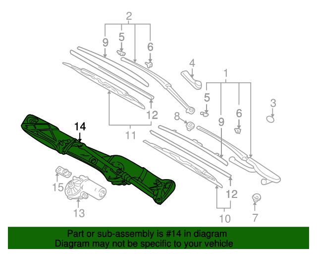 61618385218 - 1997-2003 BMW Wiper Transmission (61-61-8-385-218) | BMW ...