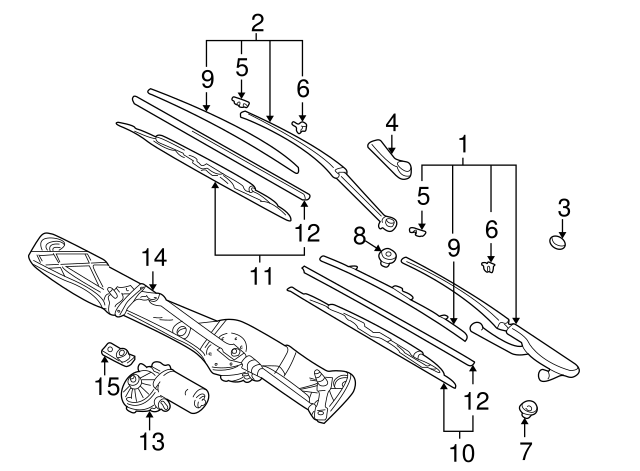 61-61-9-070-579 - Set of wiper blades 1997-2018 BMW | AutoNation Parts