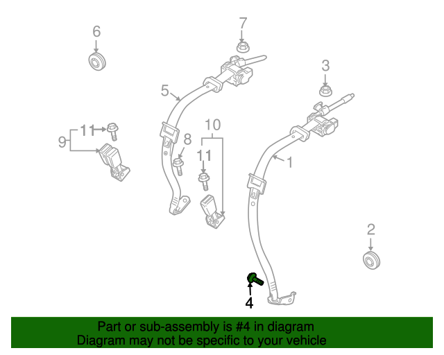 985191 - Outer Belt Assembly Mount Bolt - 1994-2011 Volvo | My Swedish ...