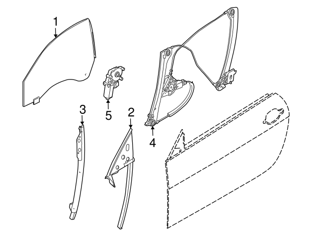 51-33-7-184-389 - Window lifter without motor,front left 2006-2010 BMW ...