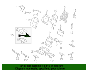 52-10-7-247-502 - Seat Cushion Pad 2010-2014 BMW | AutoNationParts.com