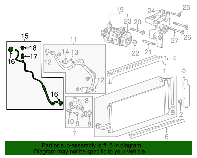 84148300 - Air Conditioning Refrigerant Liquid Hose 2014-2018 GM ...