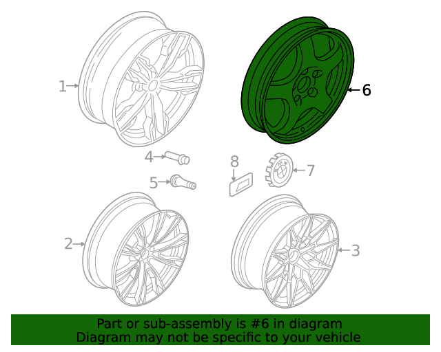 Genuine BMW 36-11-9-501-476 | 21" Style 892M Double Spoke Light Alloy ...