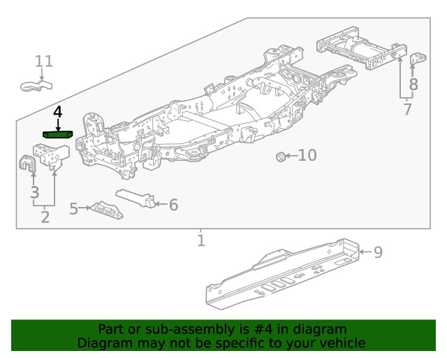 2021-2022 GM Frame Reinforcement 84765609 | GMPartsDirect.com