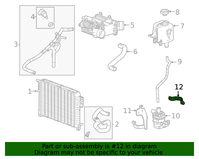 2021-2022 GM Charge Air Cooler Coolant Pump Bracket 84152079 ...
