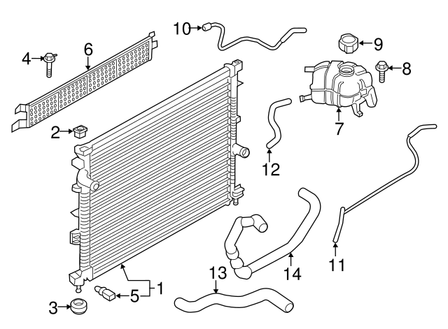 2015-2023 Ford Radiator Mount Bracket F2GZ-8A193-A | OEM Parts Online