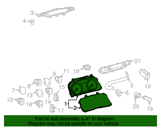 83800-0E810-RP - Cluster Assembly - 2017-2018 Toyota Highlander ...