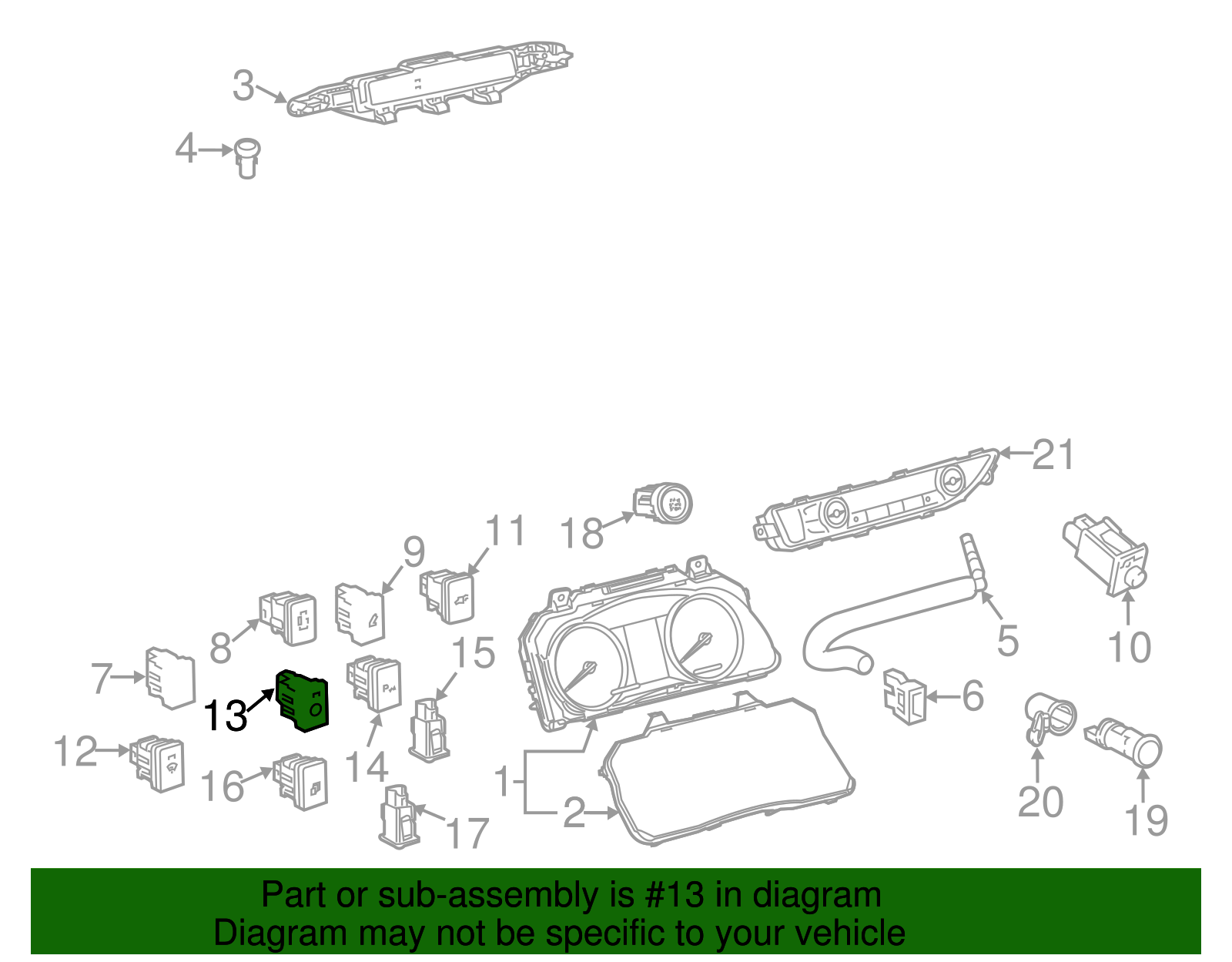 84255-0E021 - 2014-2019 Toyota Highlander - Control Switch | Nucar ...