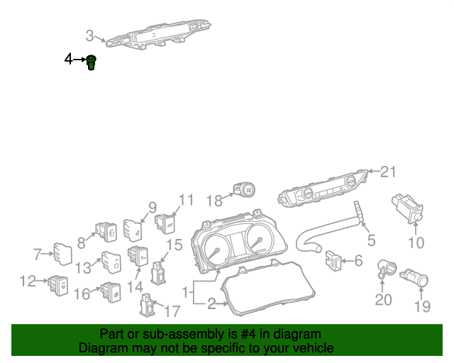 2014-2020 Lexus Ambient Light Sensor 89121-0E060 | Genuine Lexus Parts