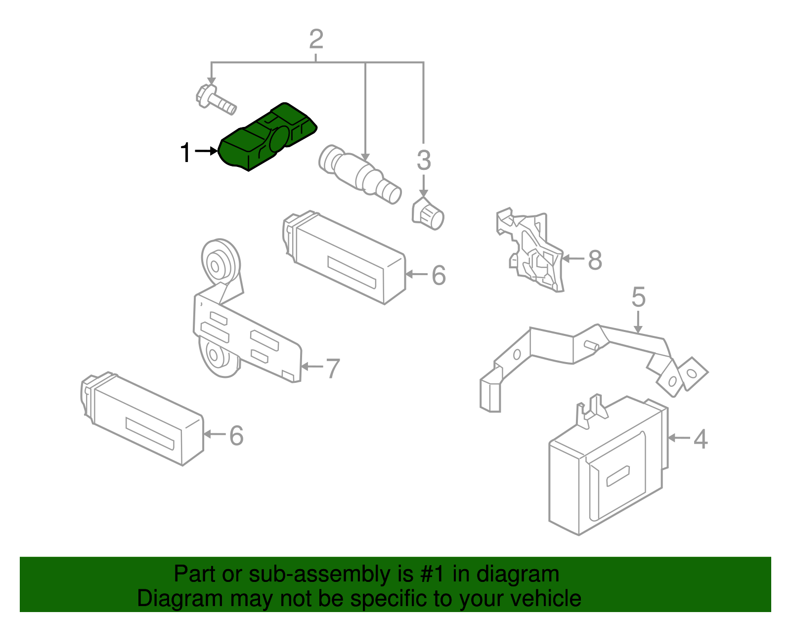 2008-2009 Porsche 911 Tire Pressure Monitoring System (TPMS) Sensor 997 ...
