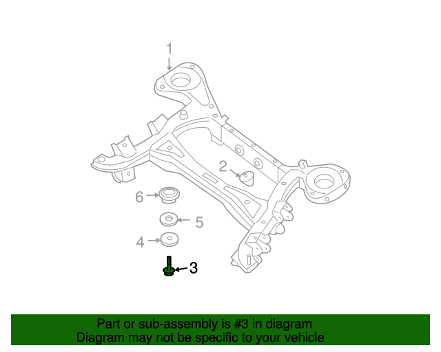 2004-2023 Nissan Suspension Cross-Member Bolt 55424-AG00A | GetOEMParts.com
