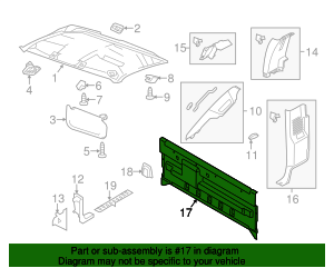 2011-2016 Ford Rear Body Panel Trim Panel BC3Z-2540374-AA | Ford Parts ...