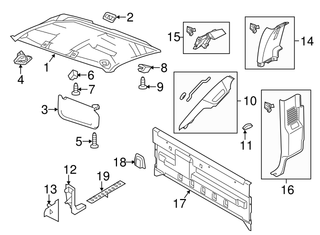 2011-2016 Ford Rear Body Panel Trim Panel BC3Z-2540374-AA | Ford Parts ...