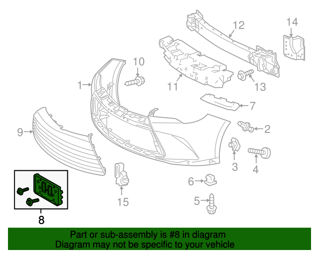 75101-06030 - License Bracket - 2015-2017 Toyota Camry | OEM Parts Quick