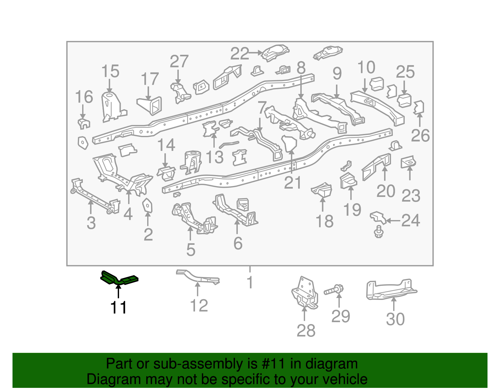 Toyota Parts Chassis Frame Reinforcement (Left, Right, Front) 51403 ...