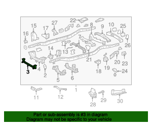 Genuine Toyota Cross-Member part# 51021-60041 for 2010-2024 Toyota ...