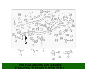 51135-60040 - Frame Assembly Mount Plate 2010-2024 Toyota 4Runner ...