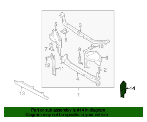 2001-2005 Kia Rio Radiator Support Baffle 0K30B-15321 | QuirkParts