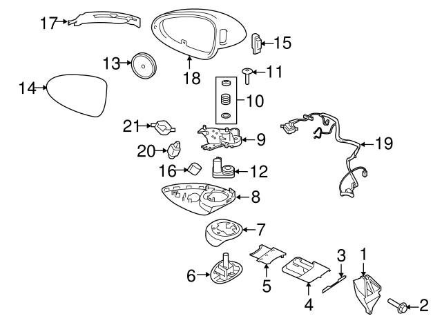 2015-2024 Porsche Macan Mirror Housing 95B-857-185-J-G2X | Porsche Marin