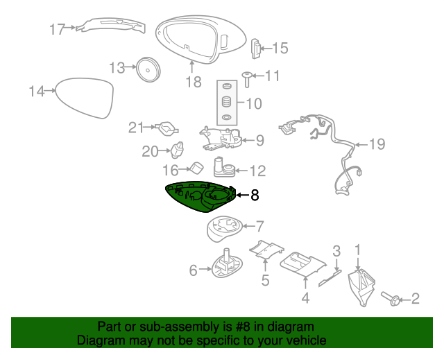 2015-2024 Porsche Macan Mirror Housing 95B-857-185-J-G2X | Porsche Marin