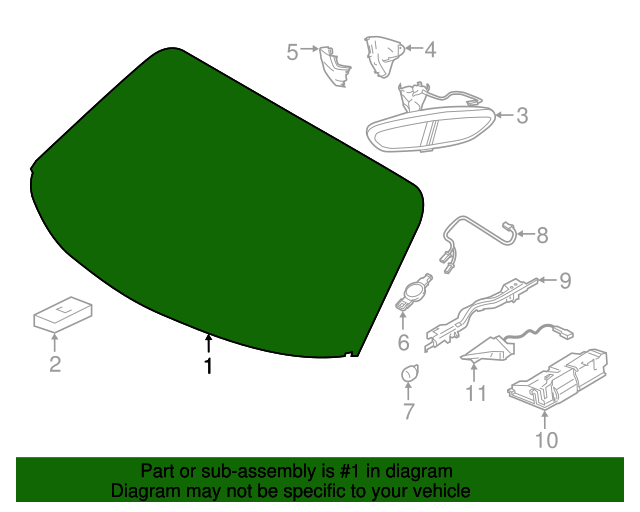Genuine Porsche 982-845-011-AA |Windshield | FREE Shipping on Most ...