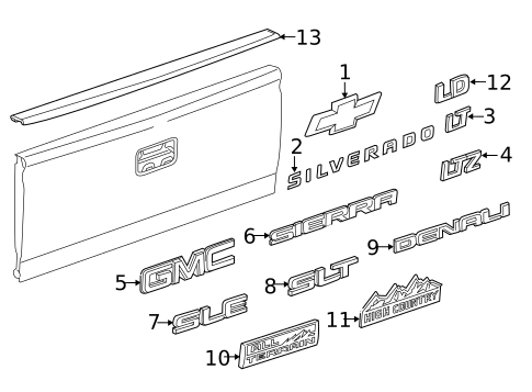 Decals & Emblems for 2016 GMC Sierra 1500 | GMPartsDirect.com