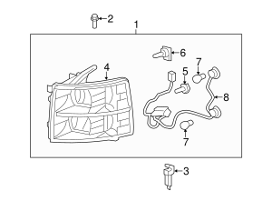 2007-2014 Chevrolet Passenger Side Headlamp 22853028 | GM Parts Center