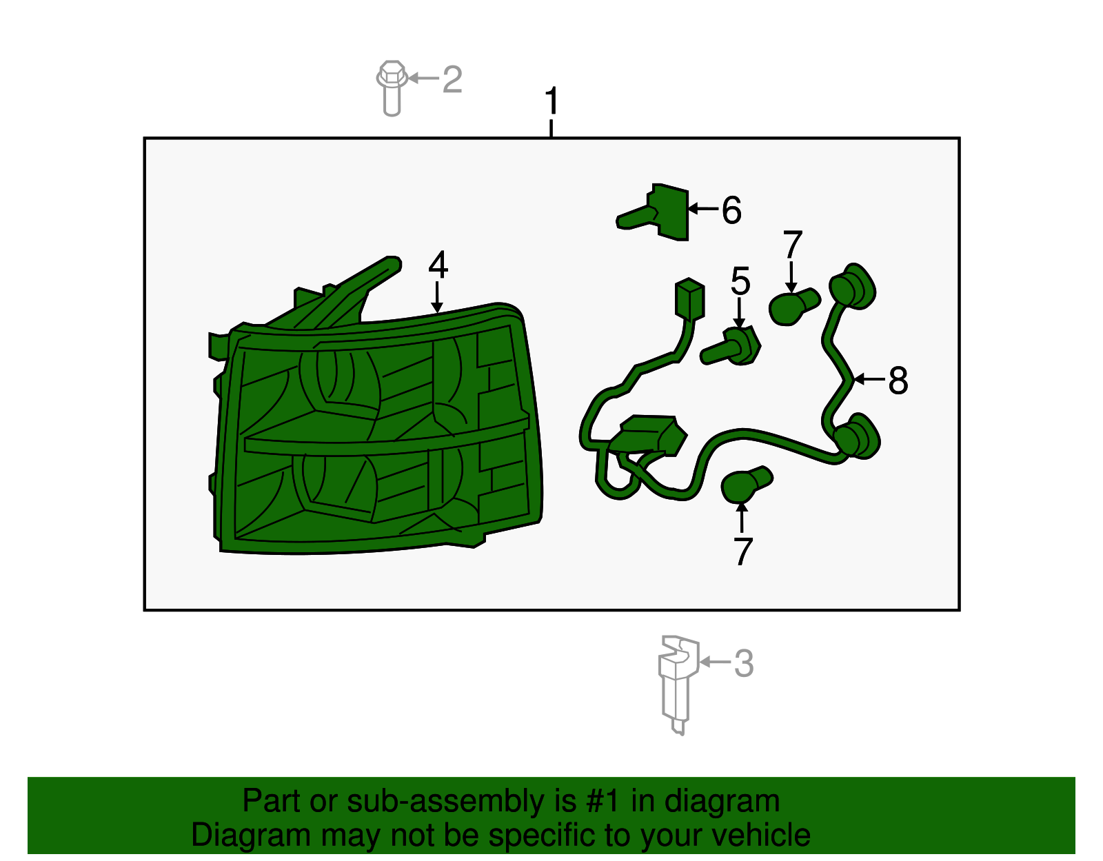 2007-2014 Chevrolet Passenger Side Headlamp 22853028 GM | GMPartsDirect.com