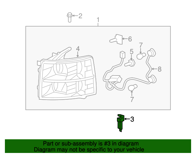 2007-2014 GM Headlight Bracket 15131738 | TascaParts.com