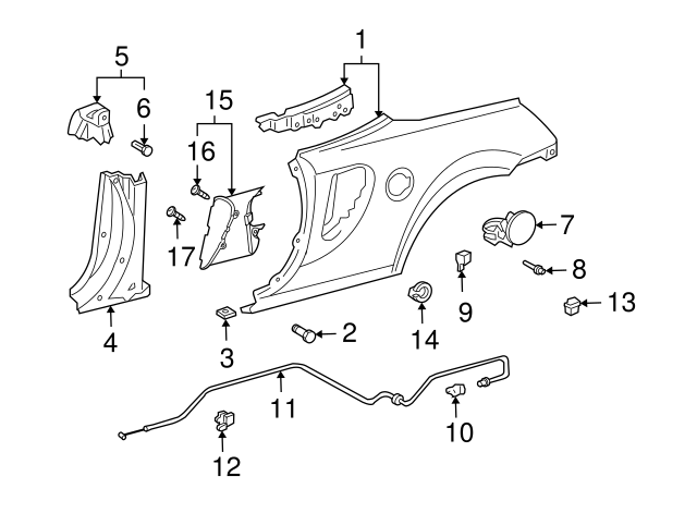 2000-2005 Toyota MR2 Spyder Fuel Door Spring 77366-17022 | Toyota Parts ...