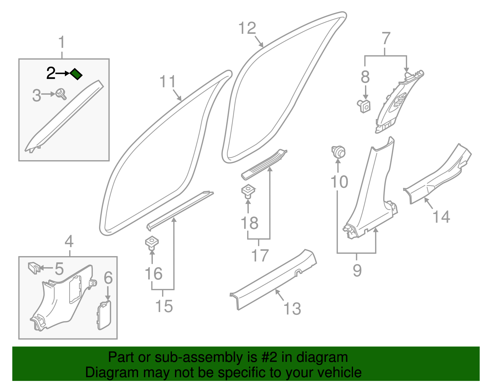 01554-00061 (155400061) - 1994-2020 Infiniti Windshield Pillar Trim ...