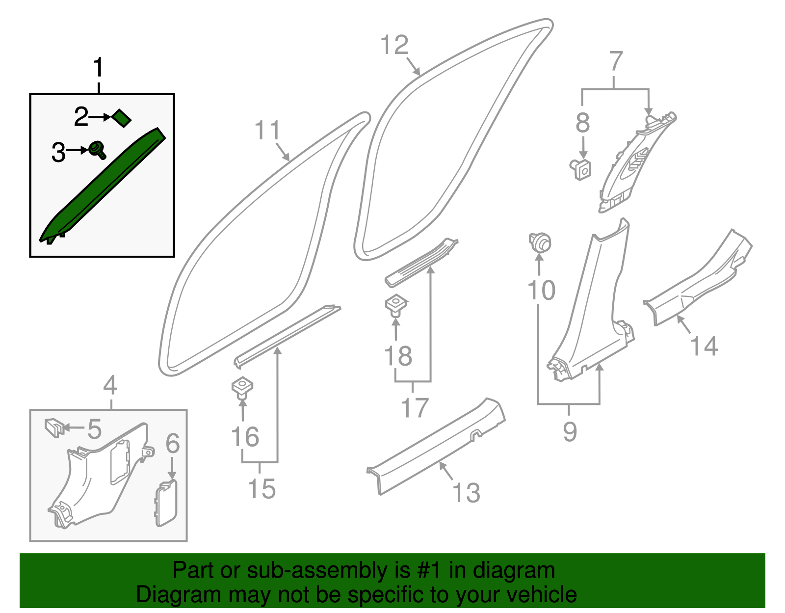 76911-4GA0A (769114ga0a) - 2014-2020 Infiniti Q50 Windshield Pillar ...