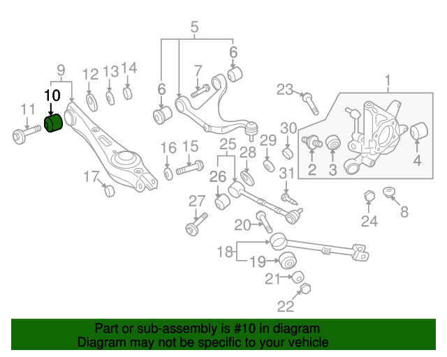 2009 Kia Borrego Lower Control Arm Bushing 55218 2B000 | OEM Parts Online