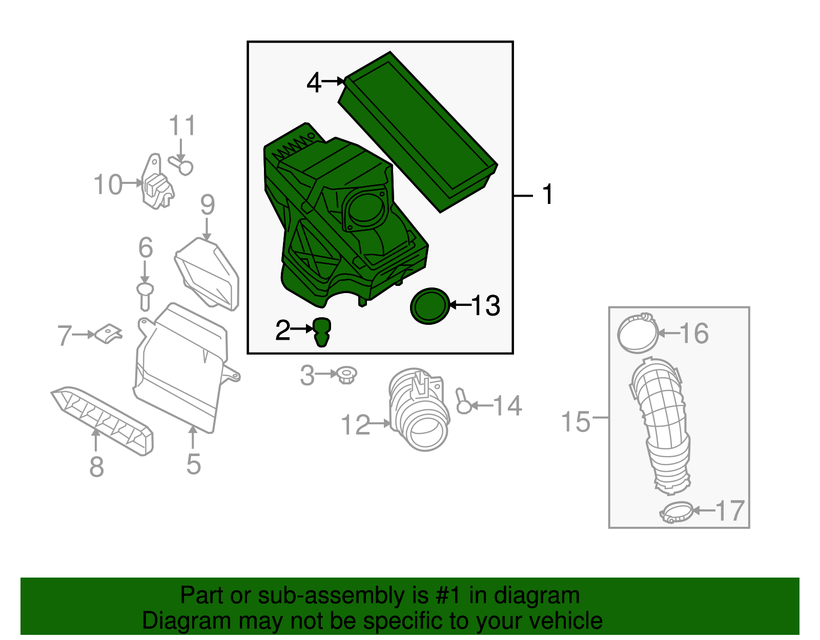 2009-2017 Audi Air Cleaner Assembly 8K0-133-837-BJ | OEM Parts Online