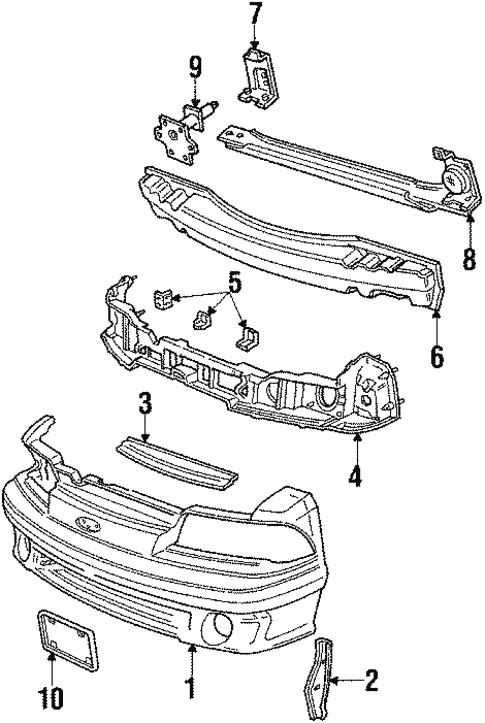 Bumper & Components - Front for 1991 Ford Mustang | TascaParts.com