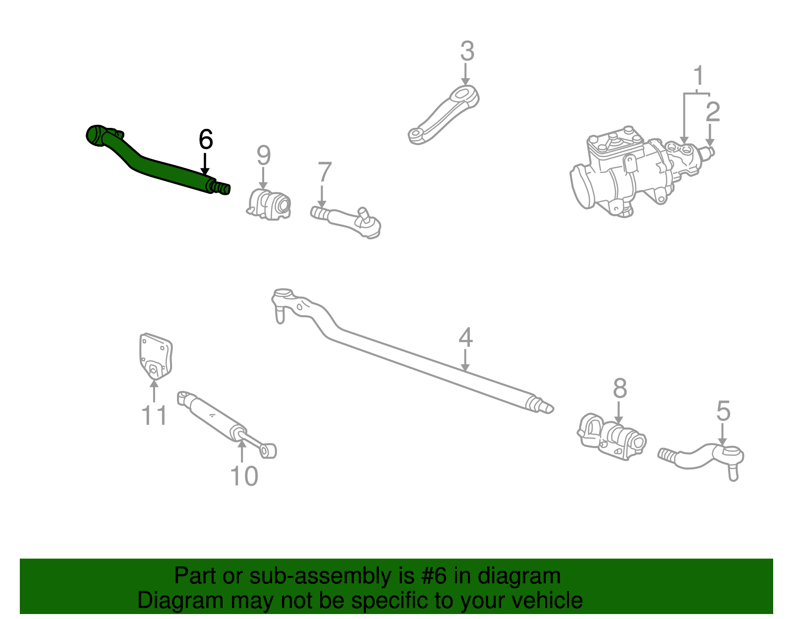 Genuine OEM Ford Part - Motorcraft™ Inner Tie Rod MEF-625 | Genuine OEM ...