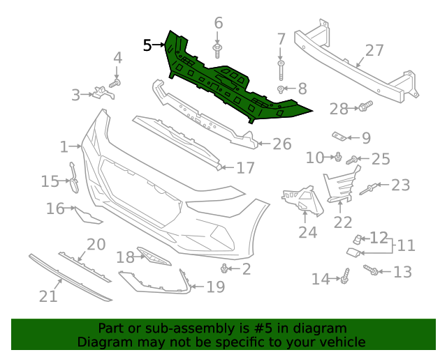 2019-2021 Genesis G70 Bumper Cover Support Rail 86550-G9000 ...