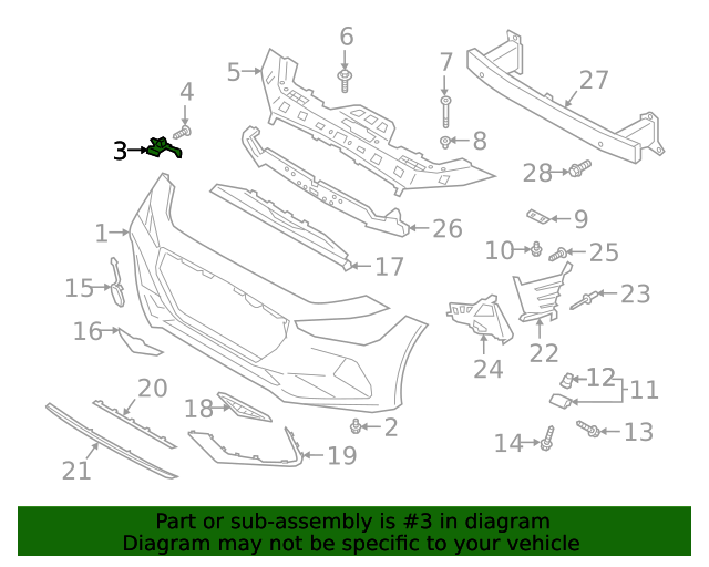 2019-2021 Genesis G70 Bracket Front Bumper Side Supt Left-hand 86555 ...