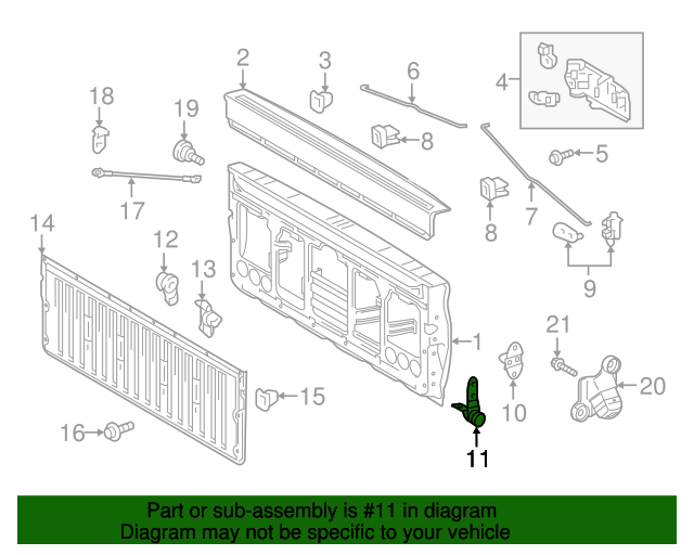 66120-04030 - Tailgate Hinge (Left) - 2016-2023 Toyota Tacoma | OEM ...