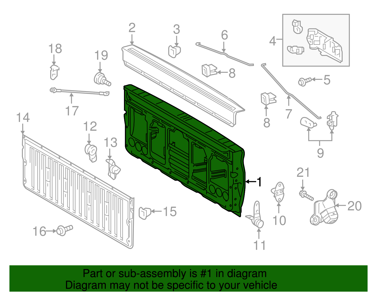 2016-2023 Toyota Tacoma Tail Gate 65701-04030 | Toyota Parts Center