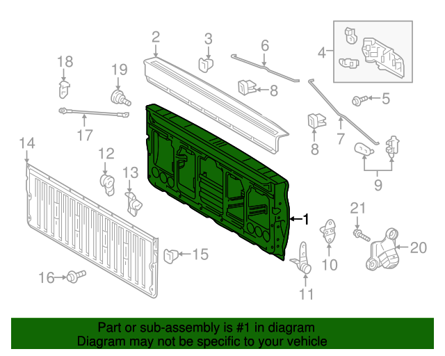 65701-04030 - Tail Gate - 2016-2023 Toyota Tacoma | OEM Genuine Toyota ...