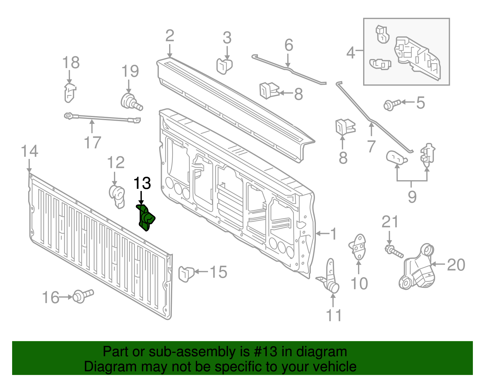 Genuine Toyota Hinge & Bracket part# 66101-04021 for 2016-2023 Toyota ...