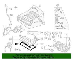 2006-2007 Volkswagen Valve Cover Gasket 03H-103-483-B | VW Direct Auto ...