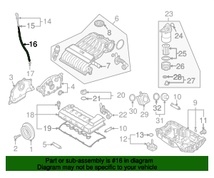 2008-2010 Volkswagen Touareg Engine Oil Dipstick Tube 03H-115-629-H ...