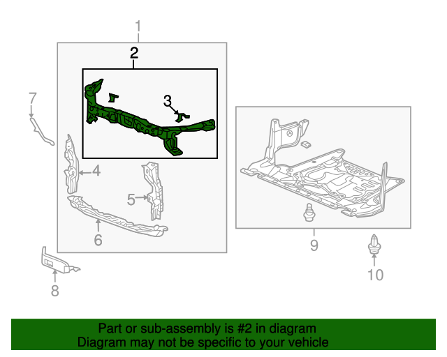 04602-TL0-G03ZZ - Frame Set, Front Bulkhead (Upper) 2009-2014 Acura TSX ...