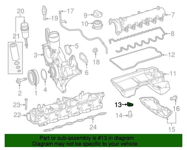 137-014-00-69 - Upper Oil Pan Clamp 2015-2017 Mercedes-Benz S 65 AMG ...