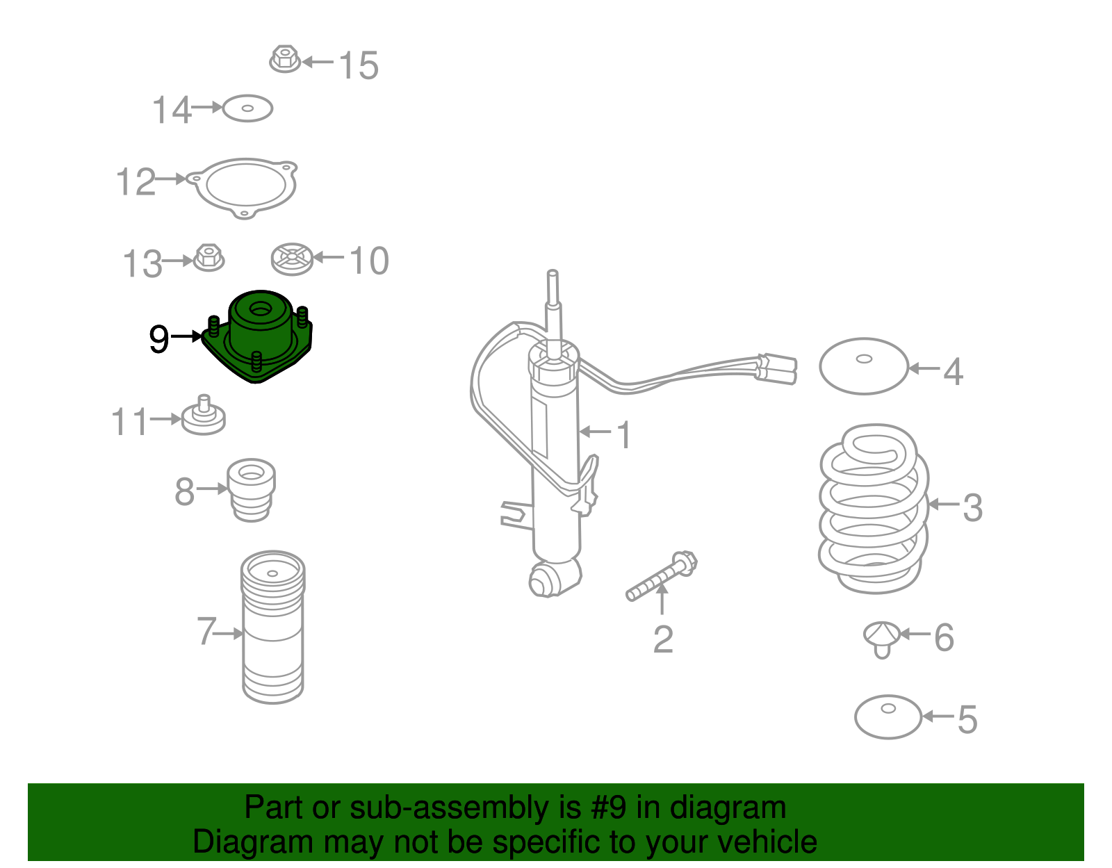33526788779 - 2007-2014 BMW Shock Mount (33-52-6-788-779) | BMW of ...